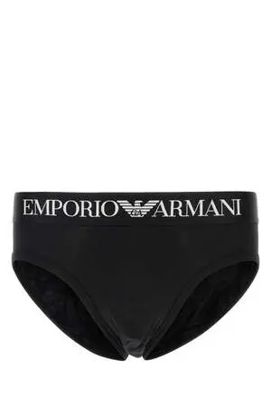 Emporio Armani Stretch Cotton Brief For - Black