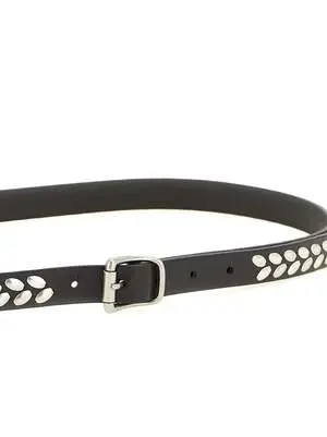 LEMAIRE Almond Stud' Belt - Brown