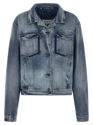 MAISON MARGIELA Folded Collar Denim Jacket - Blue