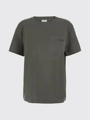 Brunello Cucinelli Cotton Crewneck T-shirt With Monili Embellishment - Green