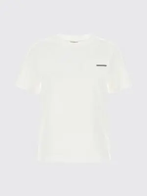 Brunello Cucinelli Cotton Crewneck T-shirt With Pocket And Monili Embellishment