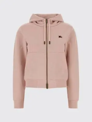 Burberry Embroidered Ekd Cotton Zip-up Hoodie - Pink