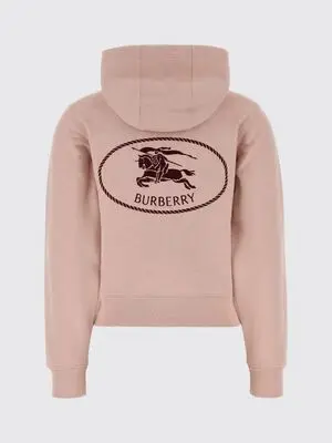 Burberry Embroidered Ekd Cotton Zip-up Hoodie - Pink