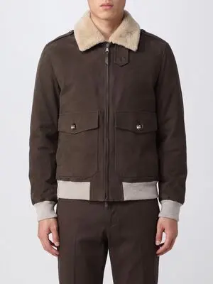 Brunello Cucinelli Suede Bomber Jacket With Shearling Collar And Padding