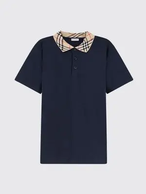 Burberry Short-sleeved Cotton Polo Shirt With Check Pattern Collar