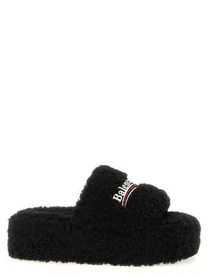 Balenciaga Furry Platform Slides