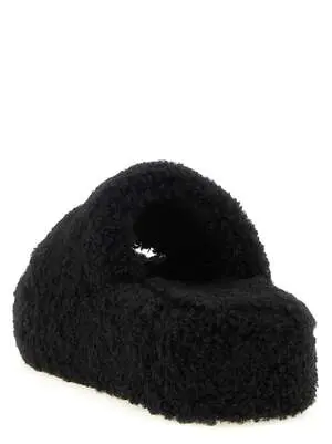 Balenciaga Furry Platform Slides