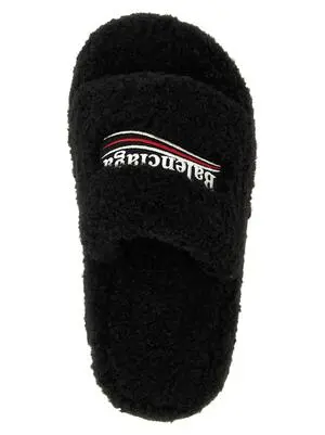 Balenciaga Furry Platform Slides