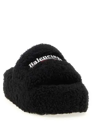 Balenciaga Furry Platform Slides