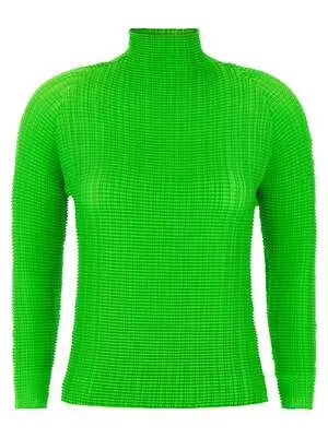 Issey Miyake Wooly Pleats-68 Blouse - Green