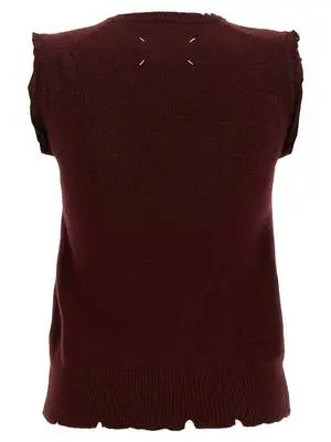 MAISON MARGIELA Distressed Virgin Wool Vest - Multicolor