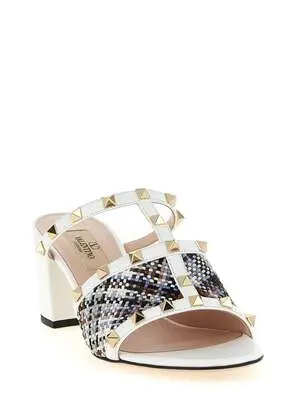 Valentino Garavani Rockstud Calf Leather Slides