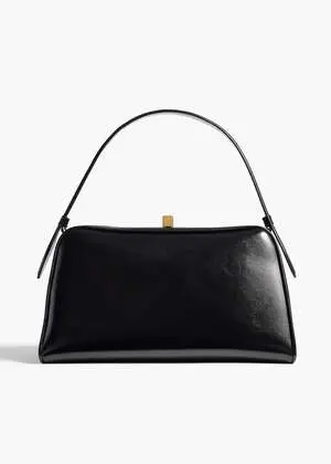 Khaite Cate Bag In Crackle Patent Leather - Black