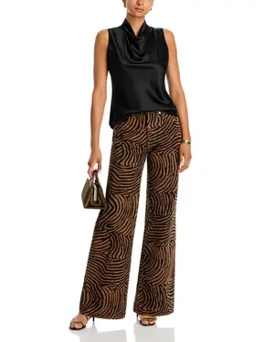 Veronica Beard Silk Blend Cowl Neck Top - Black