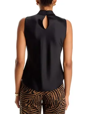Veronica Beard Silk Blend Cowl Neck Top - Black