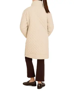 NIC+ZOE Mixed Media Sweater Trim Quilted Coat