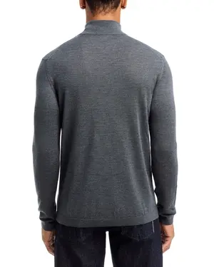 JACK VICTOR Wool & Silk Mock Neck Sweater - Grey