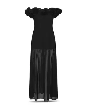 ROTATE BY BIRGER CHRISTENSEN Crepe Flower Maxi Dress