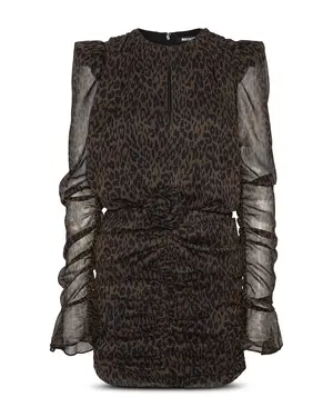 ROTATE BY BIRGER CHRISTENSEN Ruched Flower Mini Dress