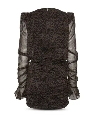 ROTATE BY BIRGER CHRISTENSEN Ruched Flower Mini Dress