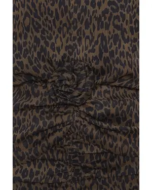 ROTATE BY BIRGER CHRISTENSEN Ruched Flower Mini Dress