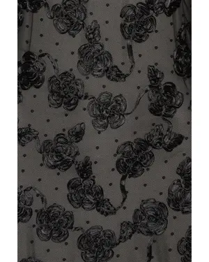 ROTATE BY BIRGER CHRISTENSEN Flower Mesh Long Sleeve Mini Dress