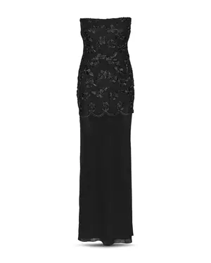 ROTATE BY BIRGER CHRISTENSEN Flower Mesh Maxi Dress