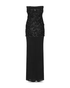 ROTATE BY BIRGER CHRISTENSEN Flower Mesh Maxi Dress