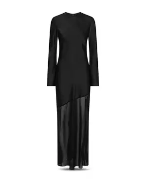 ROTATE BY BIRGER CHRISTENSEN Long Sleeve Slit Maxi Dress