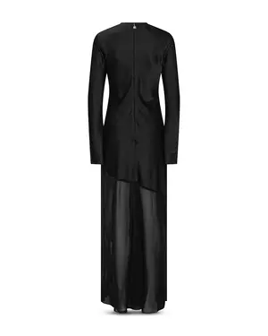 ROTATE BY BIRGER CHRISTENSEN Long Sleeve Slit Maxi Dress