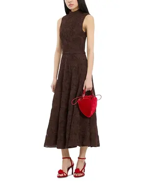 ROTATE BY BIRGER CHRISTENSEN Flower Mesh Flared Dress