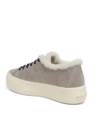 Veronica Beard Truett Shearling Lined Platform Sneakers