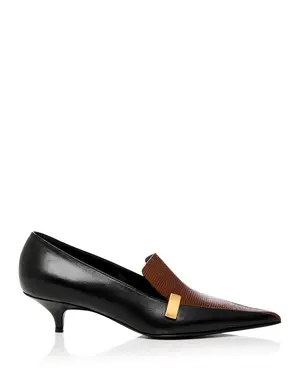Proenza Schouler Slash Leather Loafer Pumps - Black/cuoio Combo