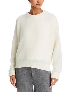 American Vintage Vito Alpaca Wool Blend Crewneck Sweater - Blanc