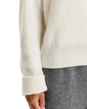 American Vintage Vito Alpaca Wool Blend Crewneck Sweater - Blanc