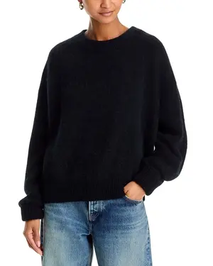 American Vintage Vito Alpaca Wool Blend Crewneck Sweater - Noir