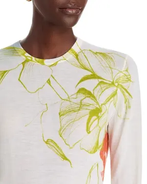 JASON WU Shadow Floral Merino Wool Crewneck Sweater