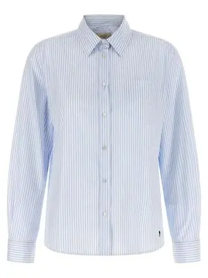 Max Mara Striped Cotton Poplin Shirt - Blue