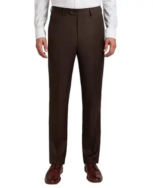 Santorelli Roma2 Super 130's Bi-stretch Wool Trousers Brown