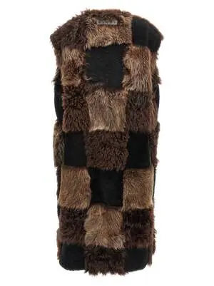 Marni Long Shearling Vest - Brown