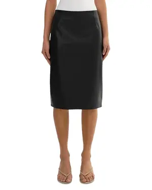 LAMARQUE Luciana Faux Leather Pencil Skirt - Black