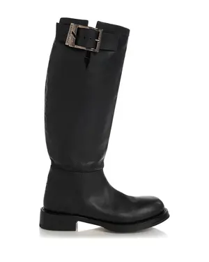 Balenciaga Buckle Tall Leather Boots