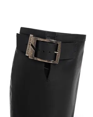 Balenciaga Buckle Tall Leather Boots