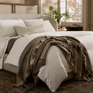 BOLL & BRANCH Lave Wool Plaid Throw Blanket
