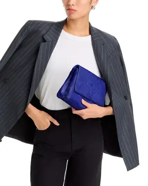 Aqua Calf Hair Clutch - Cobalt