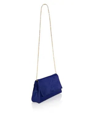 Aqua Calf Hair Clutch - Cobalt