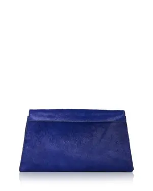Aqua Calf Hair Clutch - Cobalt