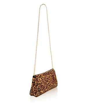Aqua Small Calf Hair Clutch Exclusive