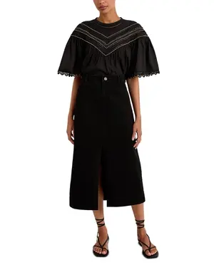 MARIE OLIVER Leighton Cotton Midi Skirt