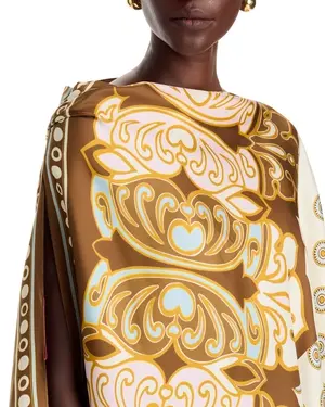La DoubleJ Silk Printed Scarf Top